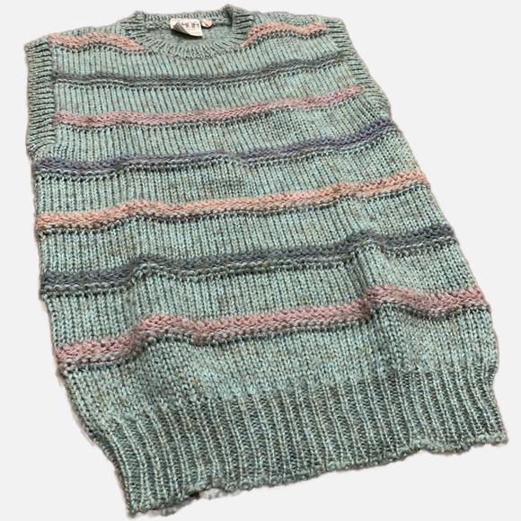 Vintage | Tops | Vintage Pastel Wool Blend Sweater Vest Size Small ...